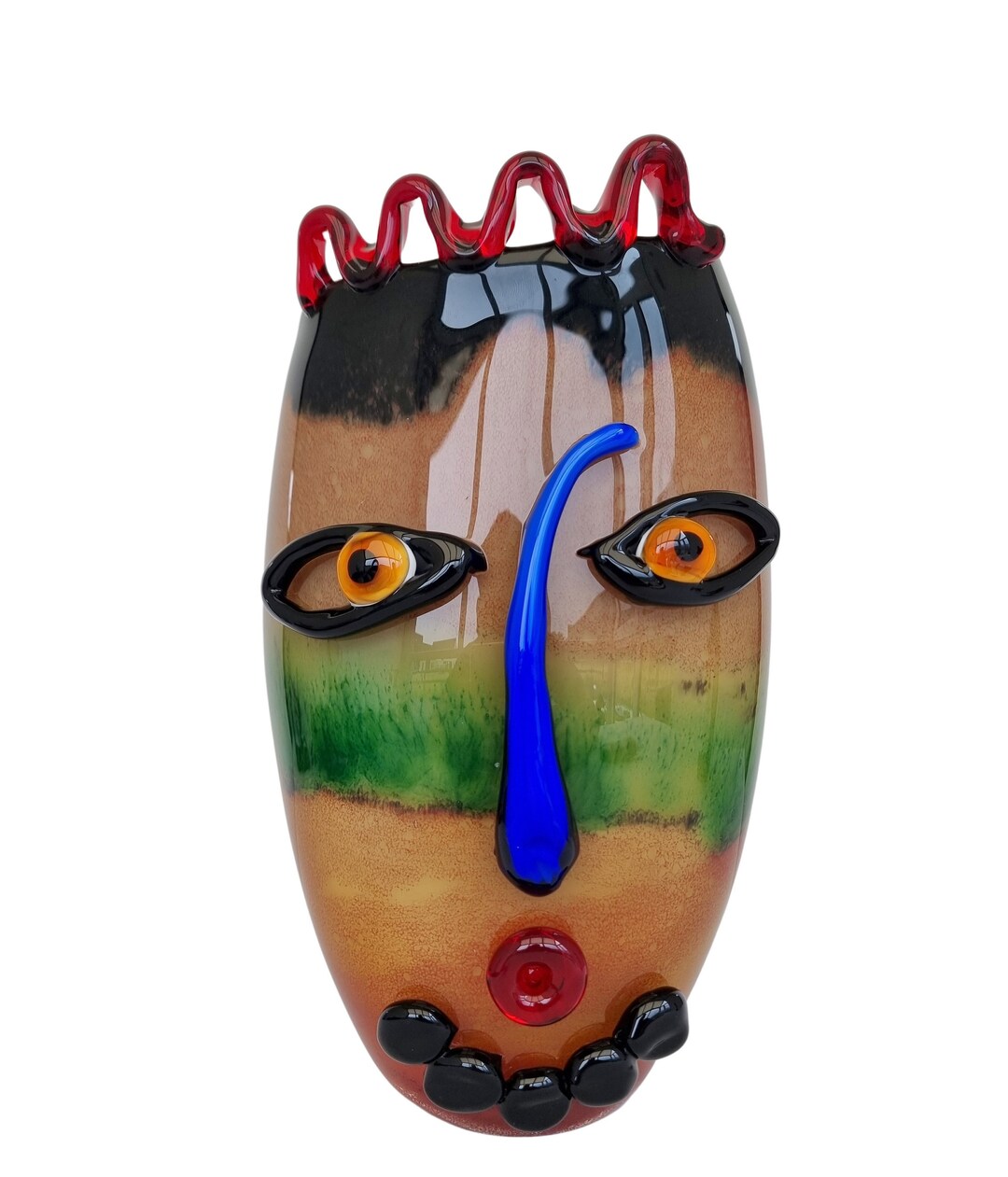 An Abstract Glass Vase Murano Style Clown Vase Facial Shaped Flower ...