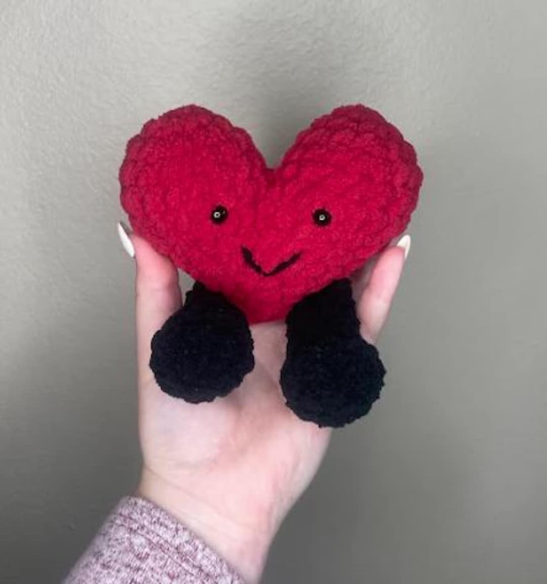 Heather Heart/ Leggy Hearts / Crochet Heart Plushie / Heart With Legs ...