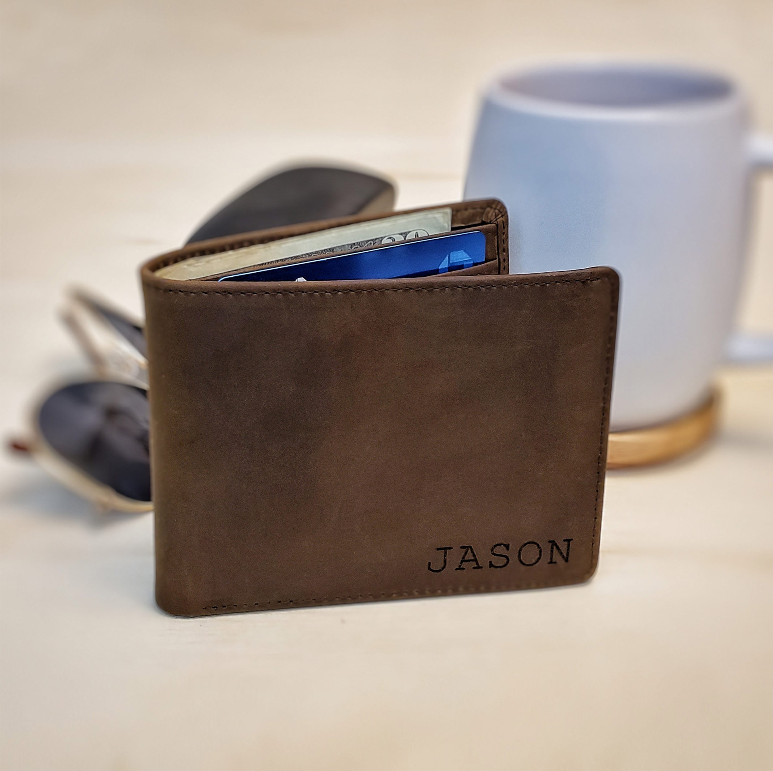 Engraved Wallet for Him Personalized Wallet for Dad Gift for - Etsy