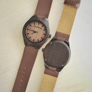 50th Birthday Gift for Man, Mens Wood Watch, Engraved Watch ...