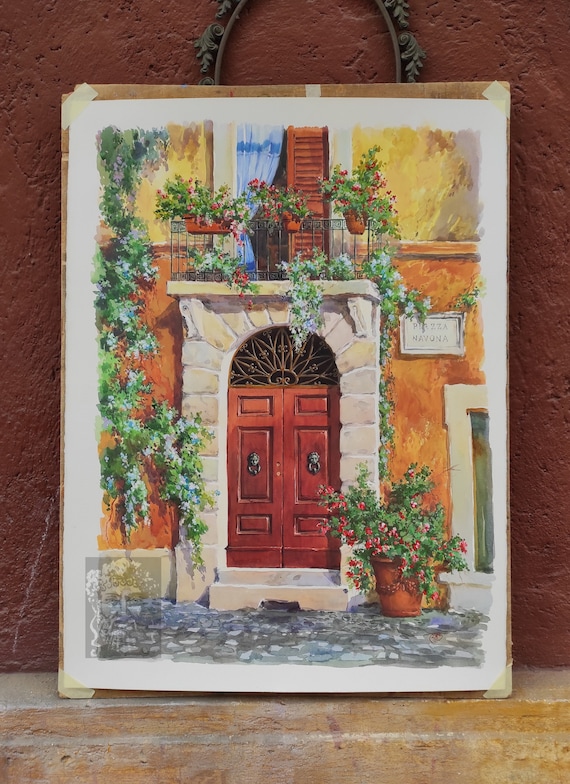 Old Roman Door with balcony and window. Sunny afternoon. Rome. | Etsy