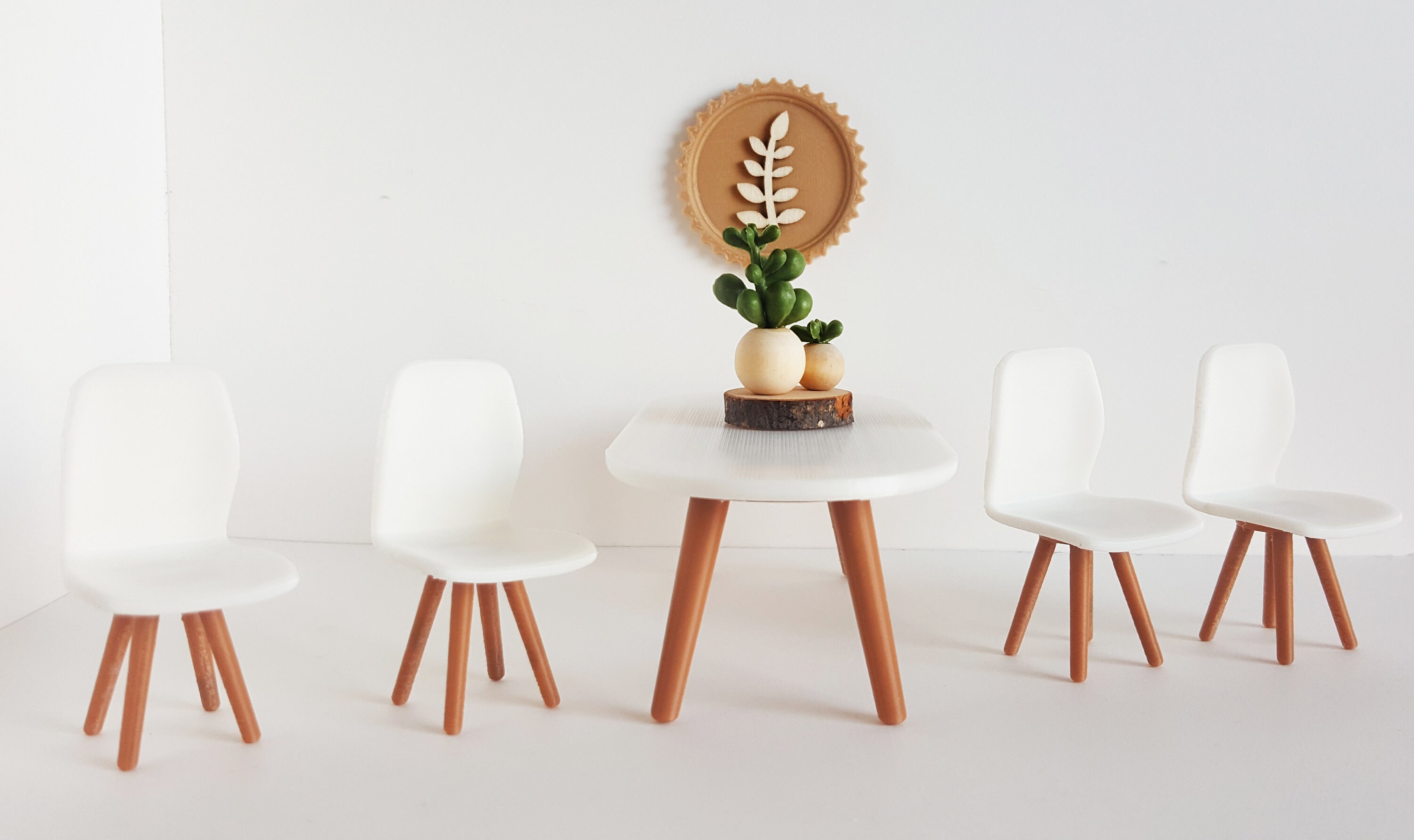 Miniature Modern Dining Table With 4 Chairs 1/12 Scale - Etsy