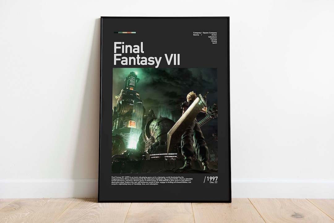 Black Fantasy Gaming Room Poster, FF7 Gaming Wall Poster, Final Gaming ...