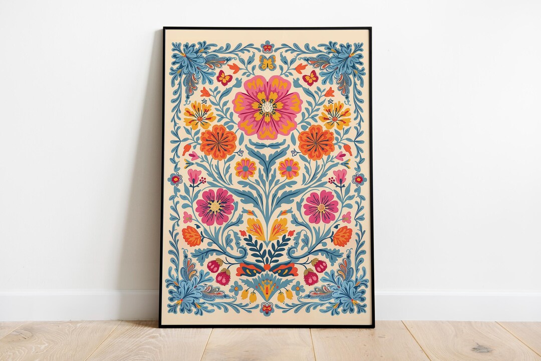 Vintage Mexican Wall Art, Mexican Prints, Floral Botanical Poster ...