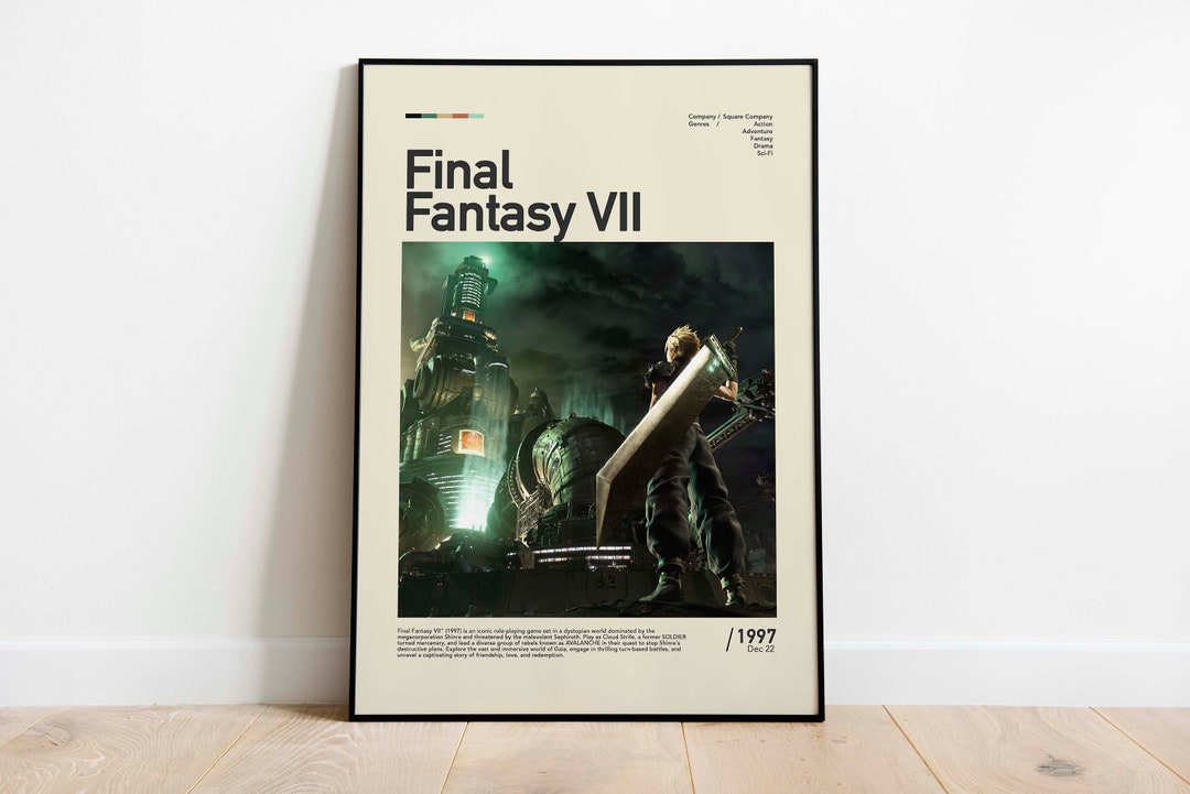 White Fantasy Gaming Room Poster, FF7 Gaming Wall Poster, Final Gaming ...