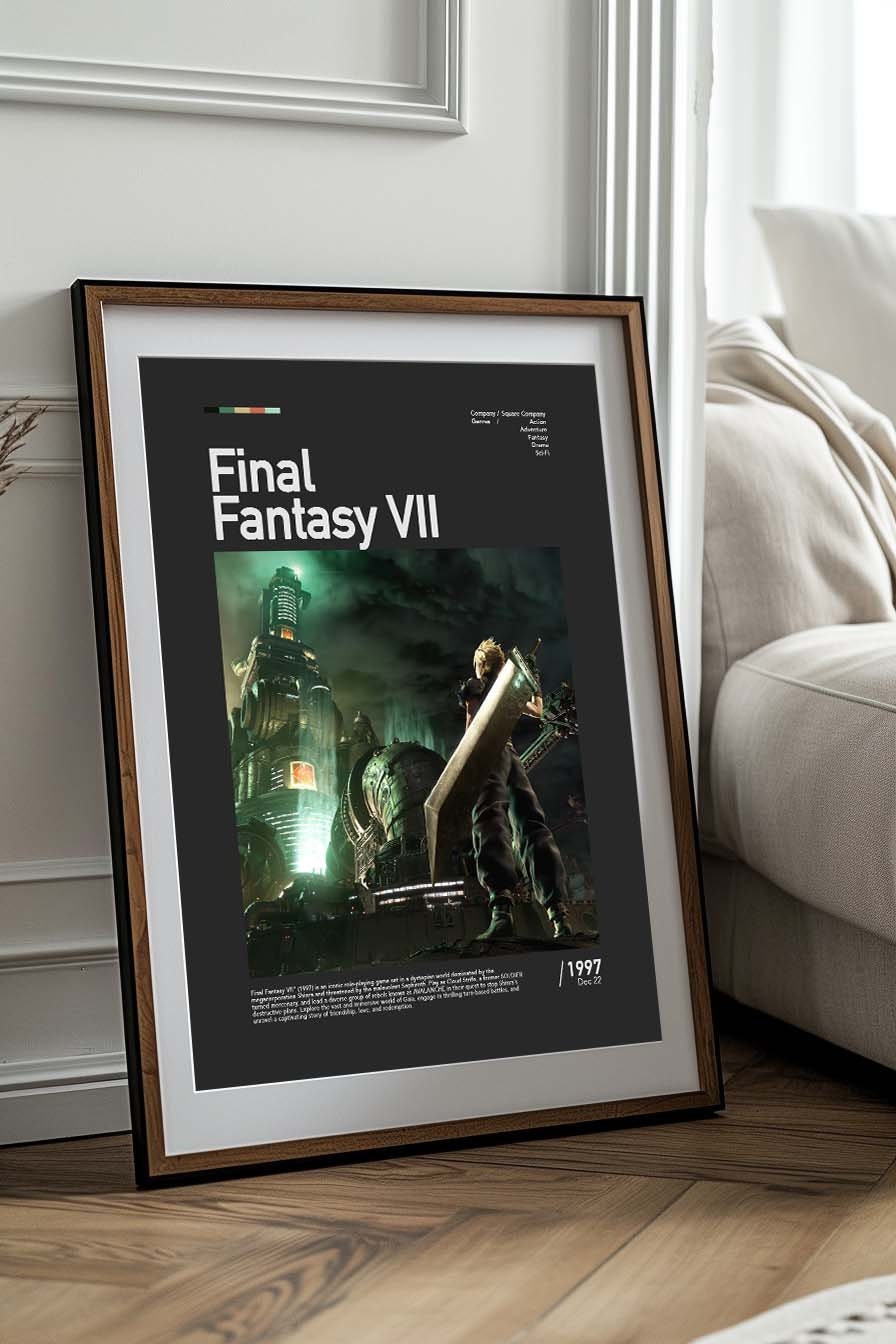 Black Fantasy Gaming Room Poster, FF7 Gaming Wall Poster, Final Gaming ...