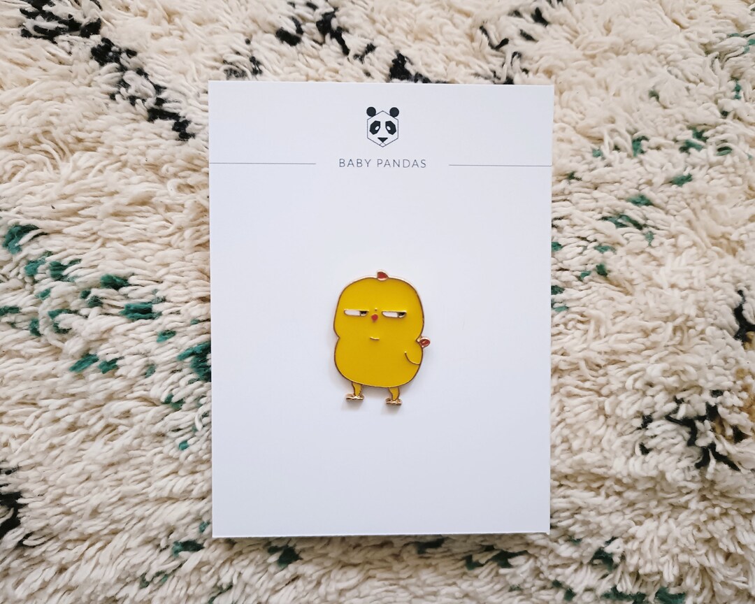 Unimpressed Chick Badge, Cute Chicken Enamel Pin, Kawaii Baby Chick Pin ...