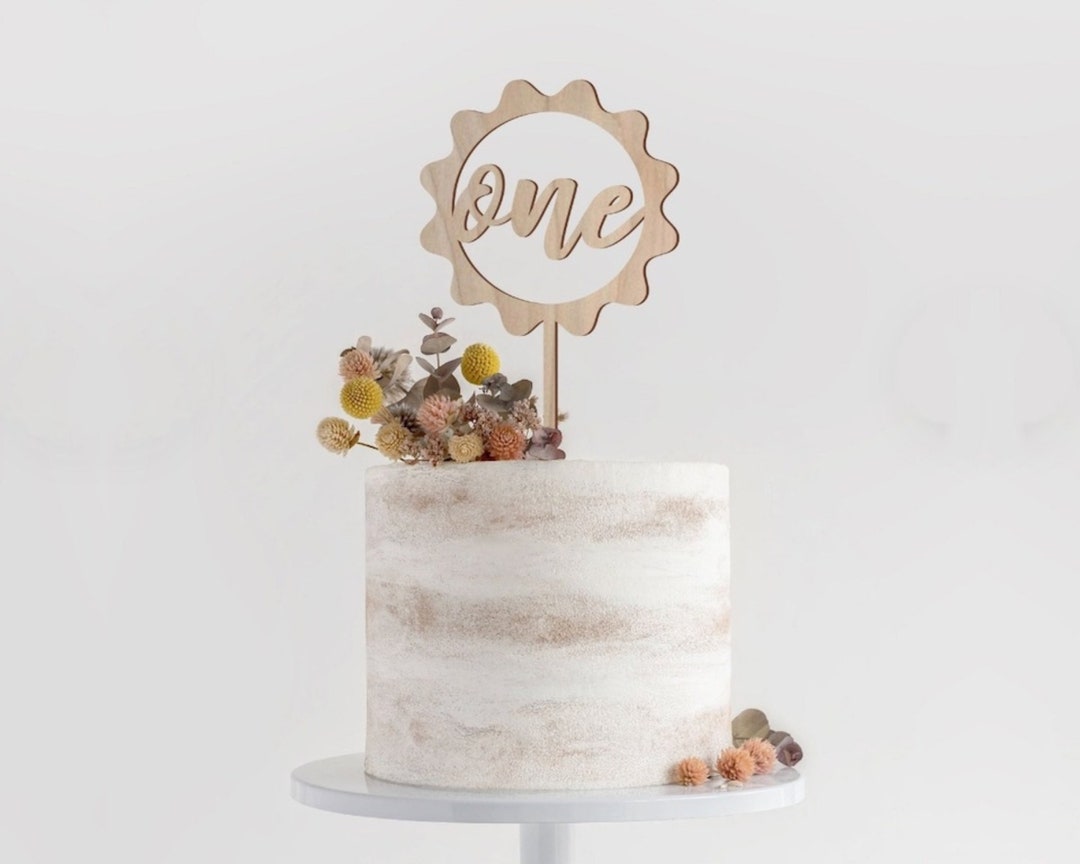 ONE Wooden Cake Topper Sun Design - Etsy