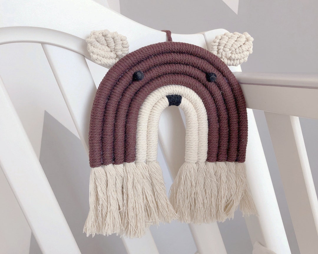 Brown Bear Macrame Wall Hanging Woodlands Nursery Decoration - Etsy