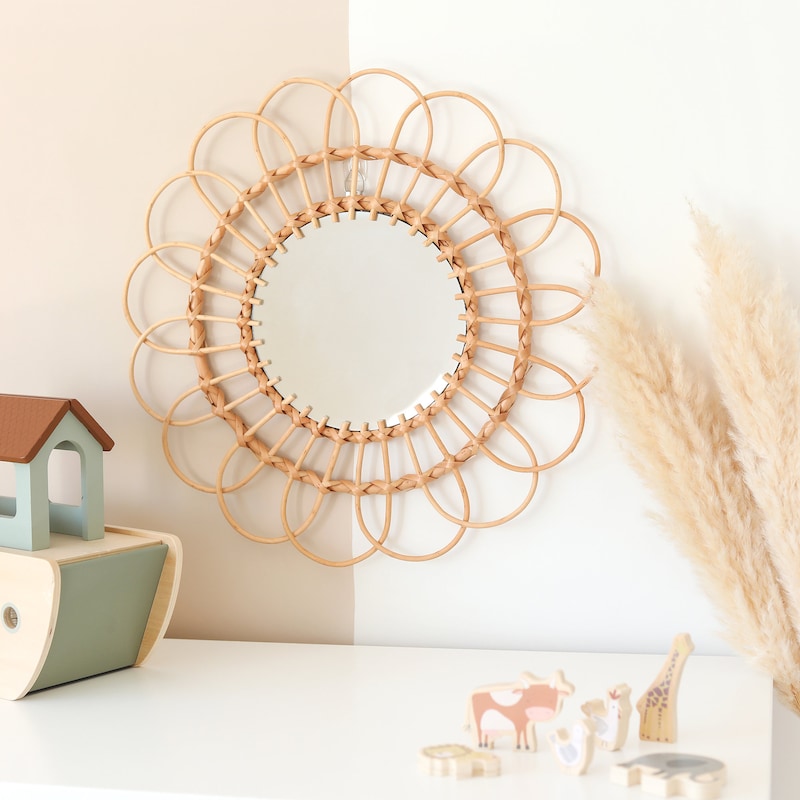 Rattan Mirror - Etsy