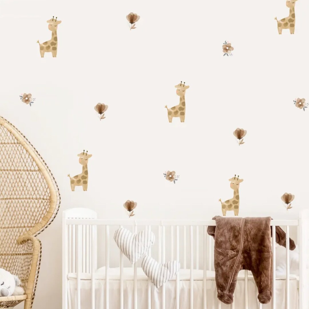 Giraffe Stickers Giraffe Wall Decals Boho Nursery Decor Playroom Decor ...