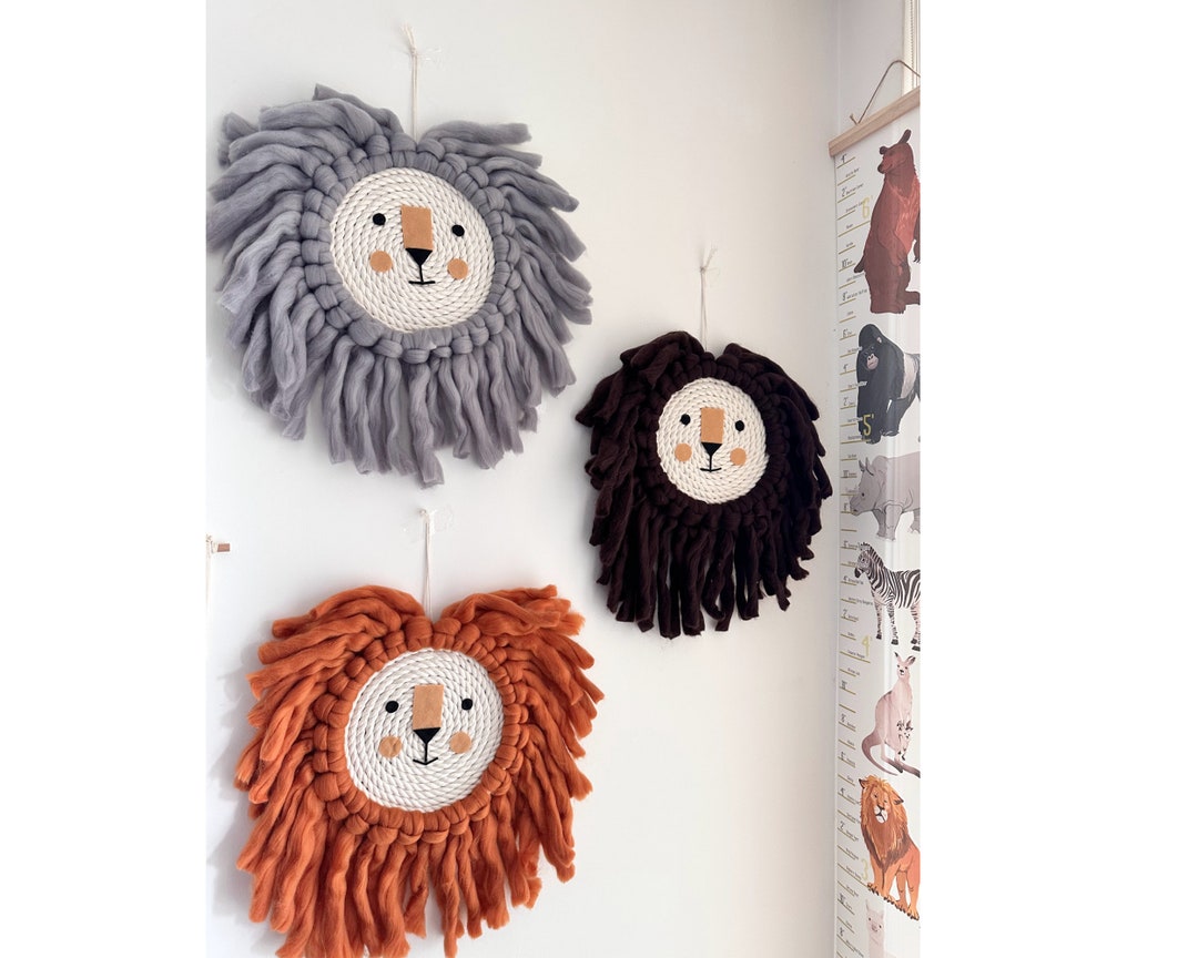 Lion Head Wall Hanging, Nursery Wall Decor, Lion Face Wall Hanging ...
