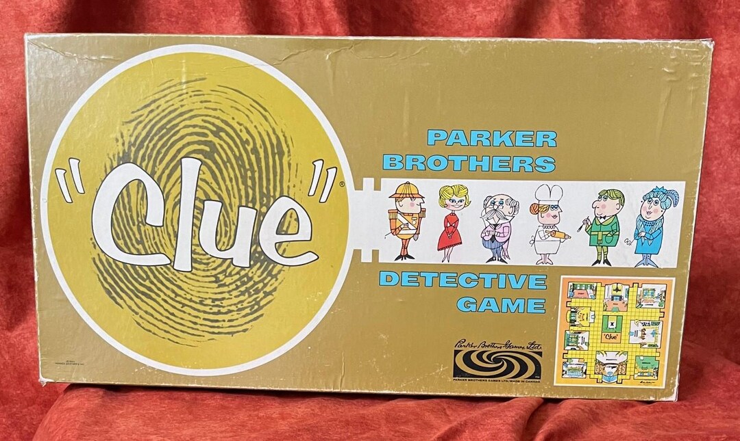 1963 Clue Board Game. Vintage Parker Brothers Games. Made in Canada ...
