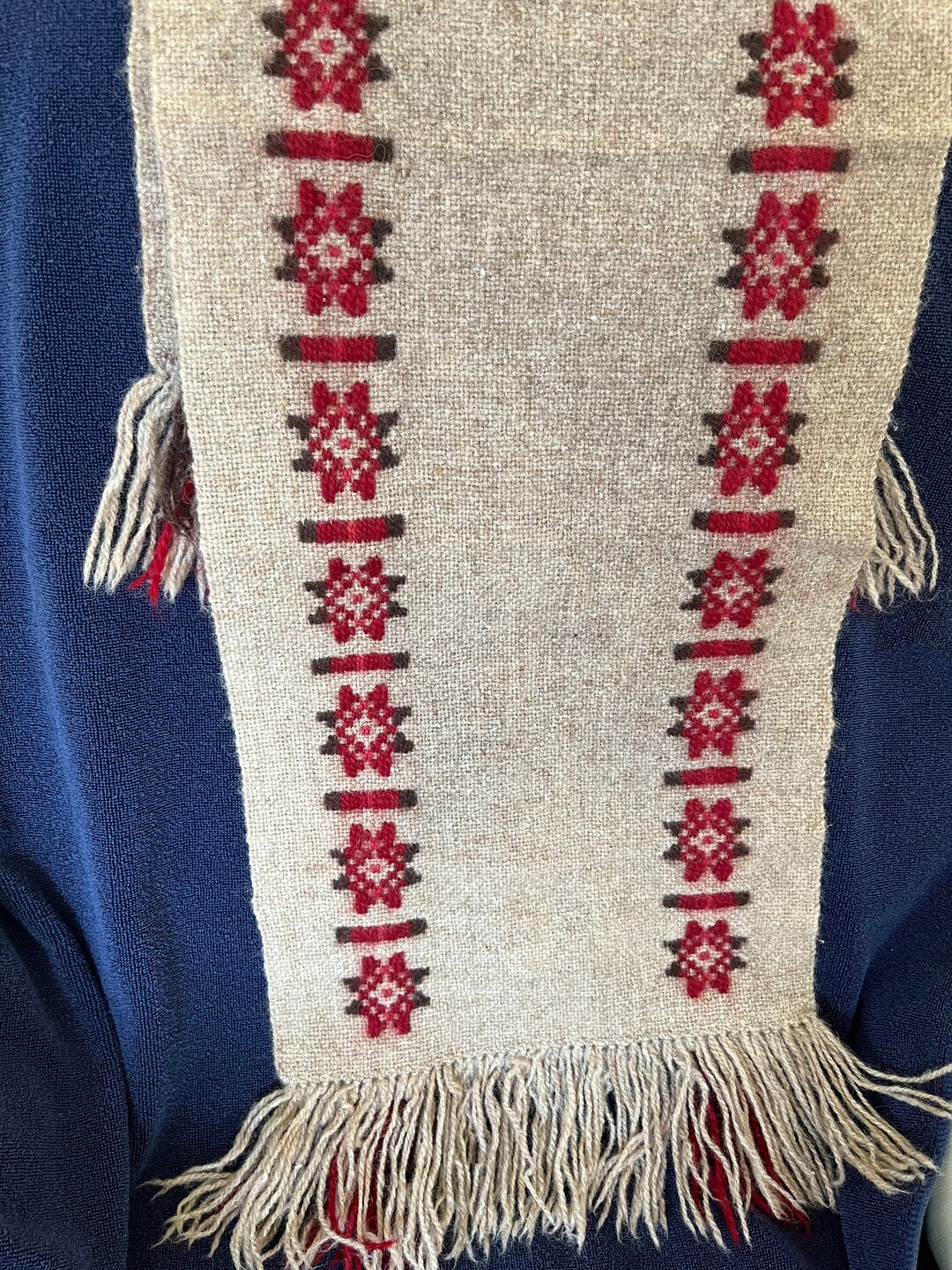 Vintage Rustic Hand Woven Table Runner. Long Runner With Fringes. Home ...