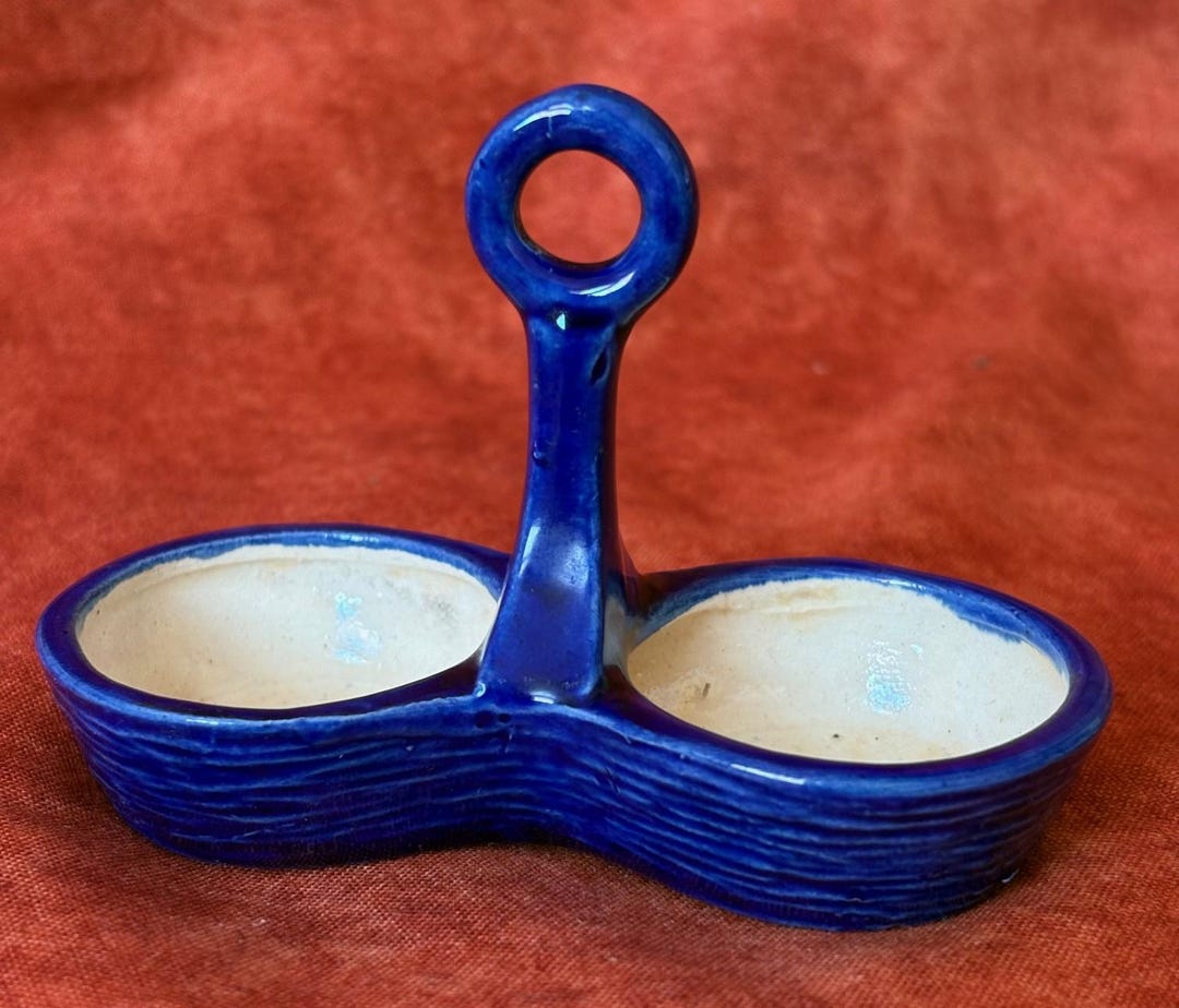 Vintage Cobalt Blue Salt Pepper Dish, Dining Condiment Server - Etsy