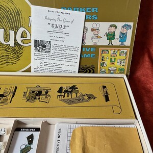 1963 Clue Board Game: Vintage Parker Brothers Detective Game - Etsy