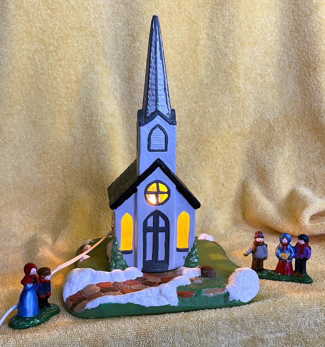 Vintage Christmas Village. Church Building. Accent to Holiday Décor ...