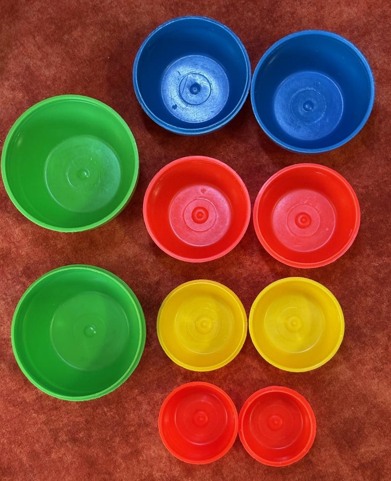 Vintage Plastic Stacking Barrels, Children's Toy, Colorful Set - Etsy