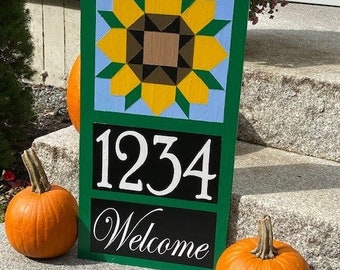 Barn Quilt Address Sign Custom - Etsy