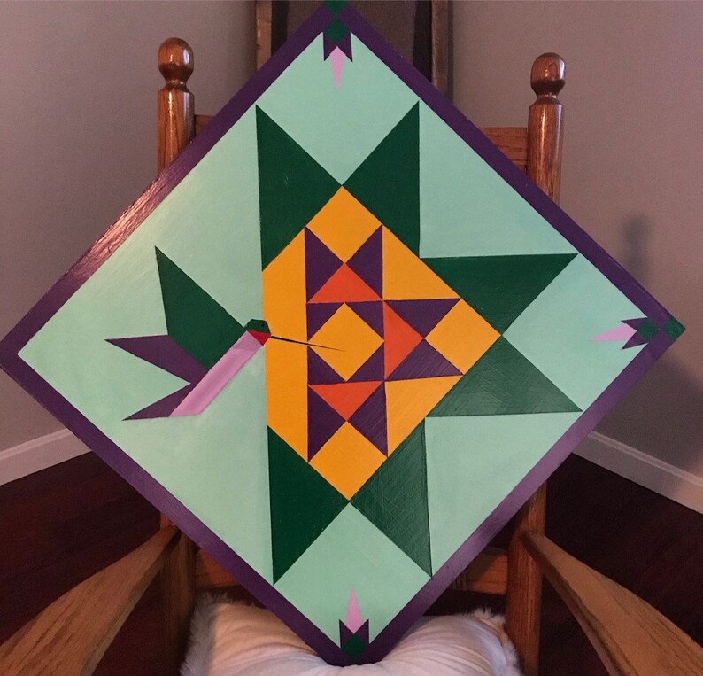Barn Quilt: Hummingbird Variation Pansy-08 - Etsy
