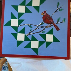 Barn Quilt: Winter Cardinal 10 - Etsy