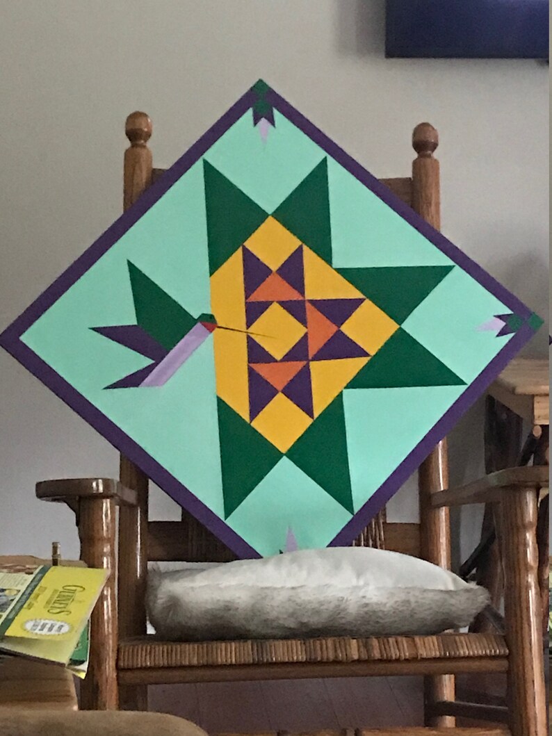 Barn Quilt: Hummingbird Variation Pansy-08 - Etsy