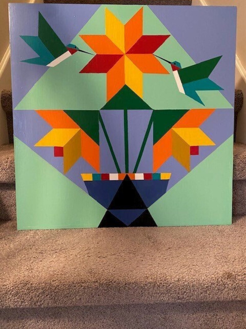 Barn Quilt: Carolina Lily Hummingbirds-30 - Etsy