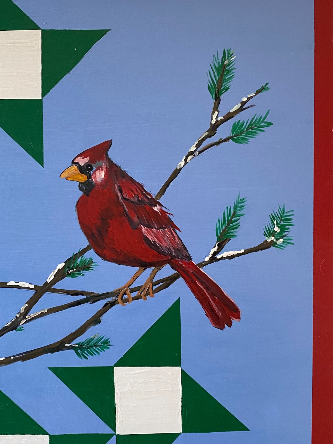 Barn Quilt: Winter Cardinal 10 - Etsy