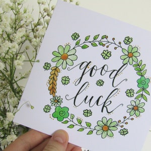 Good Luck Card Best Wishes Card Watercolour Card Flower Card - Etsy