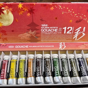 Holbein Irodori Artist Gouache Set of 12 Traditional Colors of Japan ...
