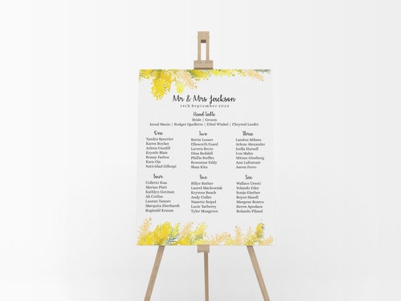 A1 A2 Wedding Seating Chart Wedding Seating Plan | Etsy UK