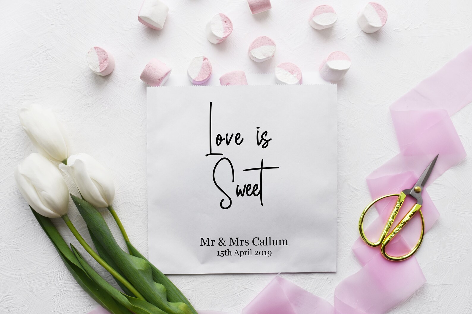 Personalised Paper Sweet Bags Treat Bags, Wedding Sweet Cart, Cake ...