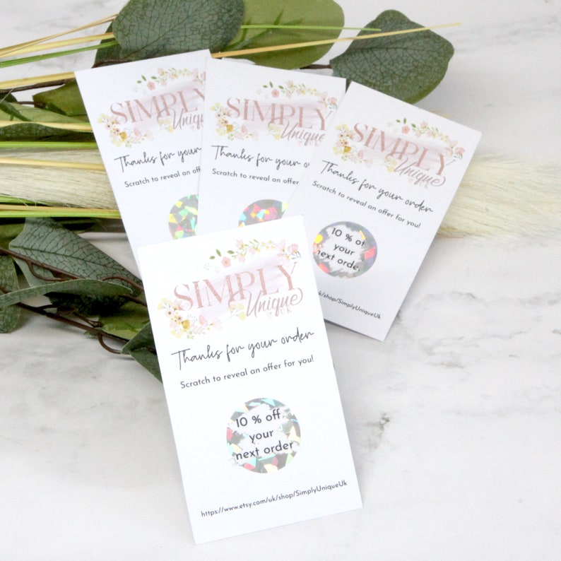 Personalised Business Scratch Cards Your Logo Loyalty - Etsy