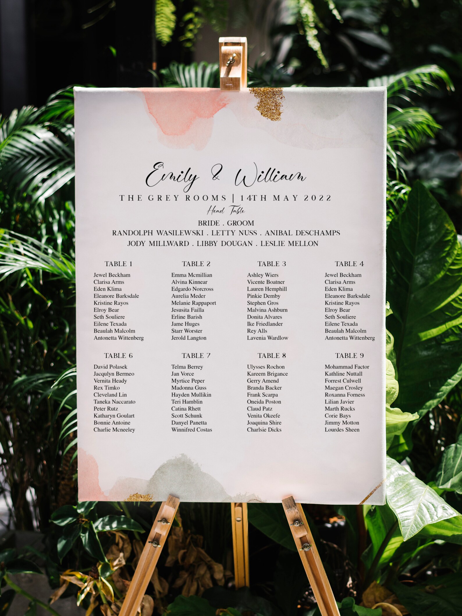 A1, A2, Wedding Seating Chart, Wedding Seating Plan, Personalised ...
