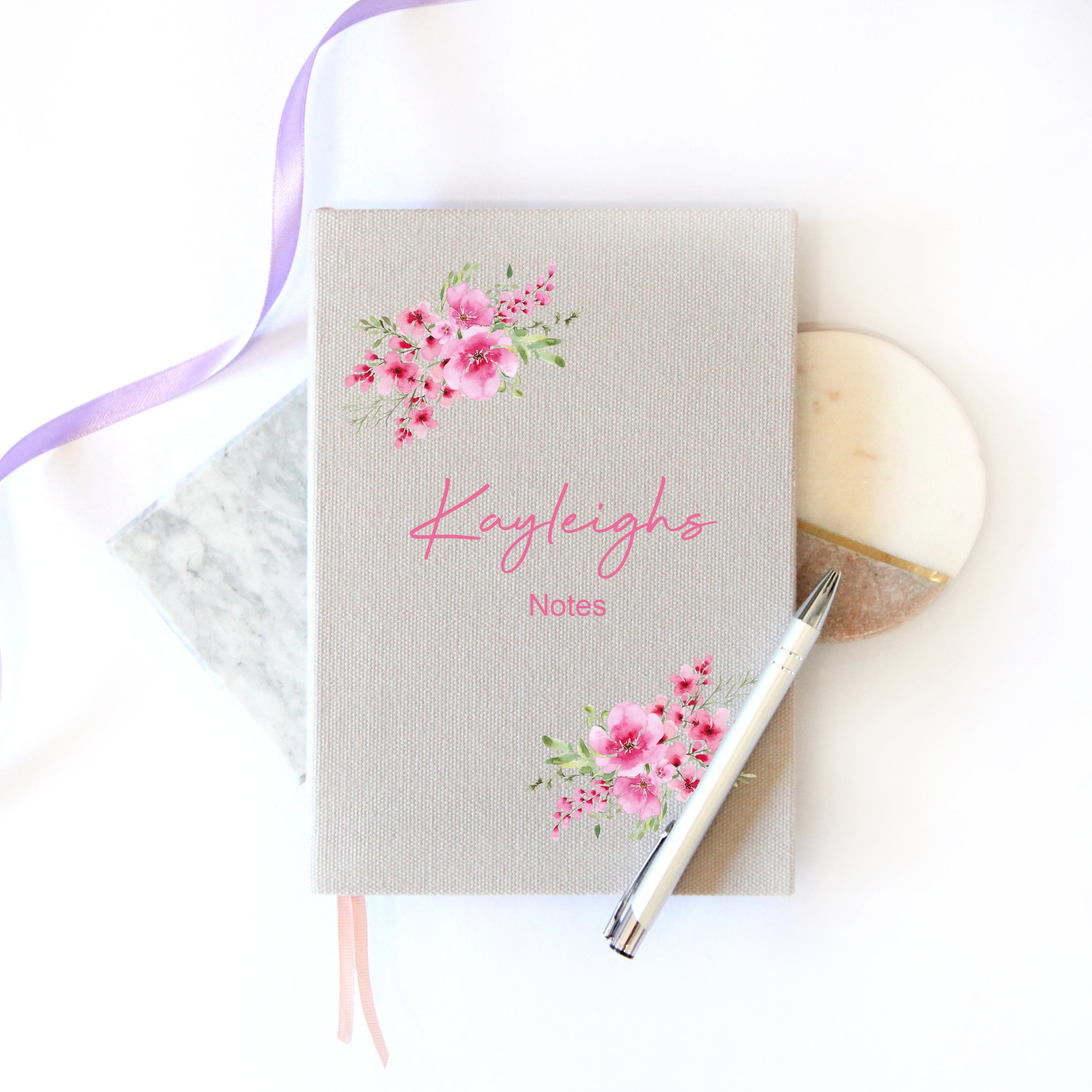 Personalised Notebook your Name A5 Linen Cloth Bound Pad | Etsy