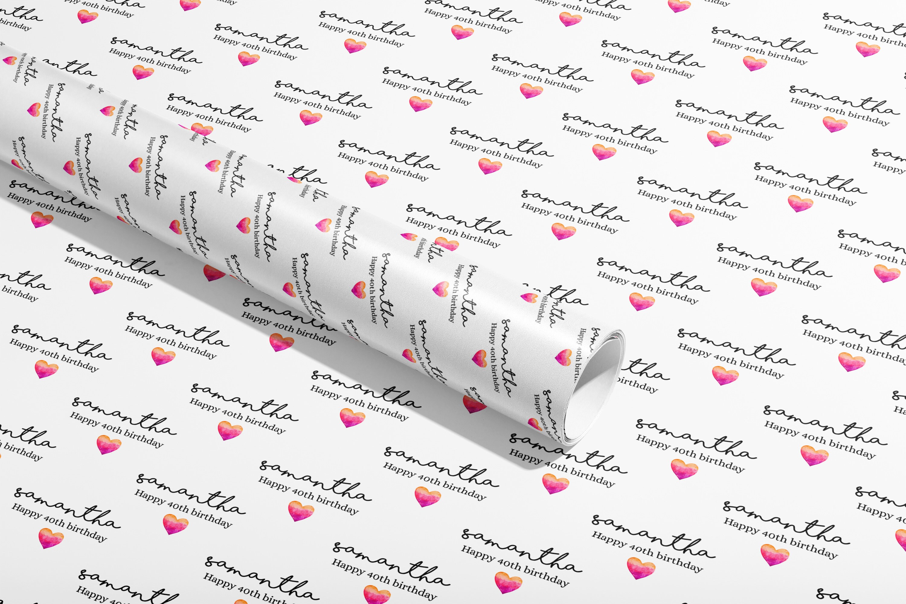 Personalised Gift Wrap Names Wrapping Paper Birthday - Etsy