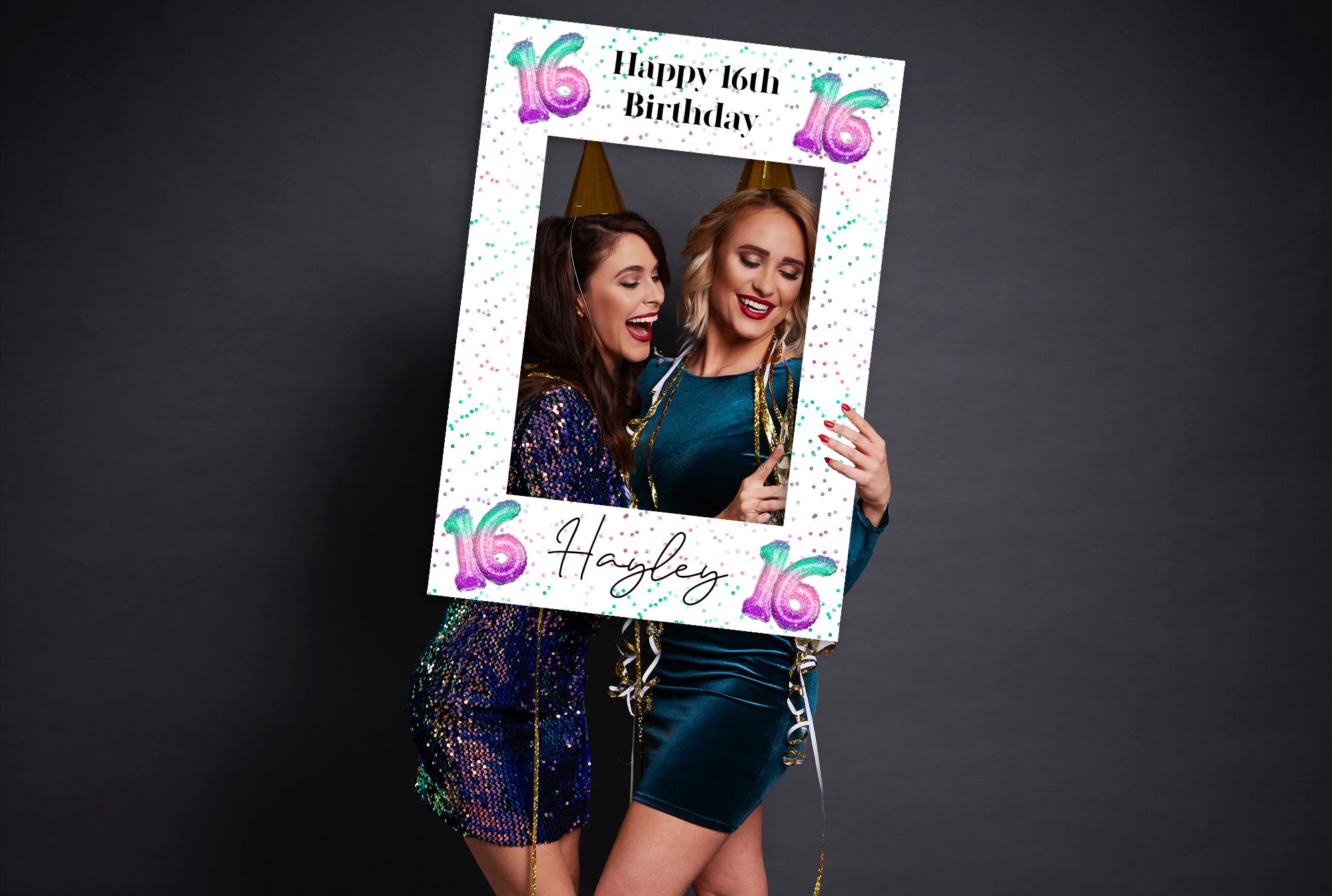 Personalised Birthday Selfie Frame, Balloons, Anniversary, Selfie Board ...