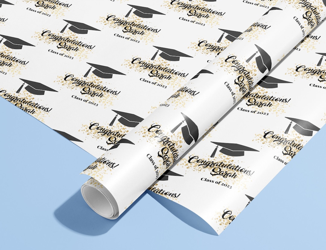Personalised Graduation Gift Wrap, Wrapping Paper, Class, Your Name ...