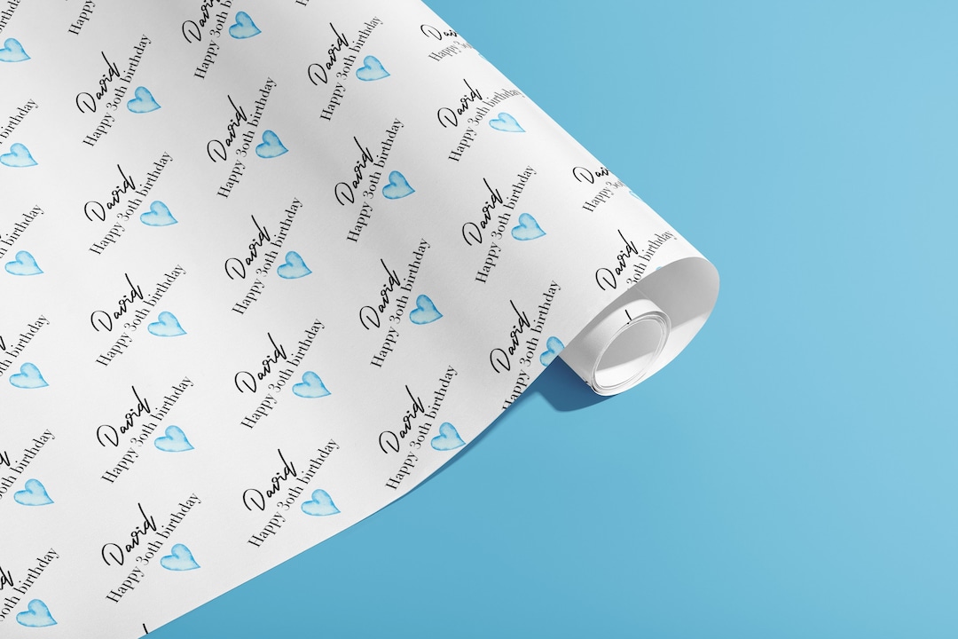 Personalised Gift Wrap, Names, Wrapping Paper, Birthday, Hearts ...