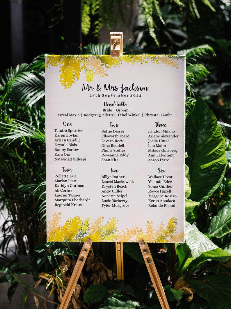 A1, A2, Wedding Seating Chart, Wedding Seating Plan, Personalised ...