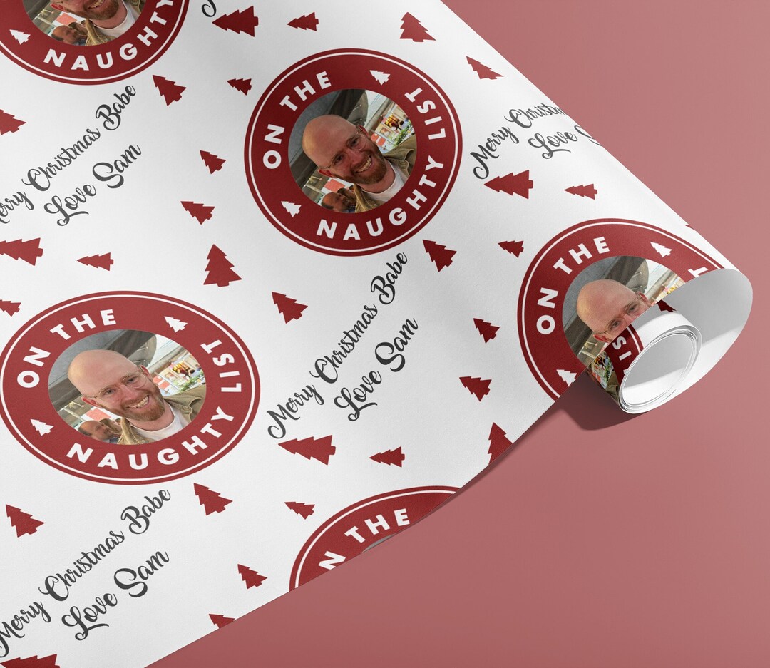 Personalised Christmas Wrapping Paper, Custom Gift Wrap, Naughty List ...