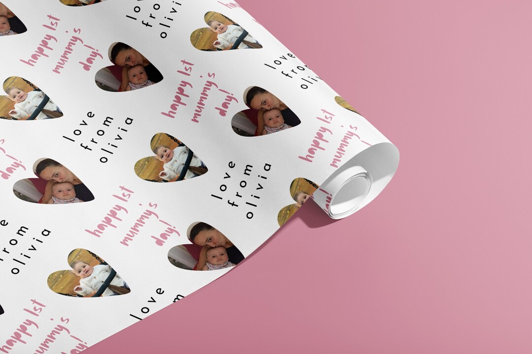 Personalised Mothers Day Gift Wrap, Names, Wrapping Paper, Pink ...