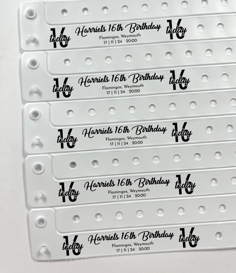 Personalised Birthday Wristbands, Hen Party, Bridesmaids, Your Age ...