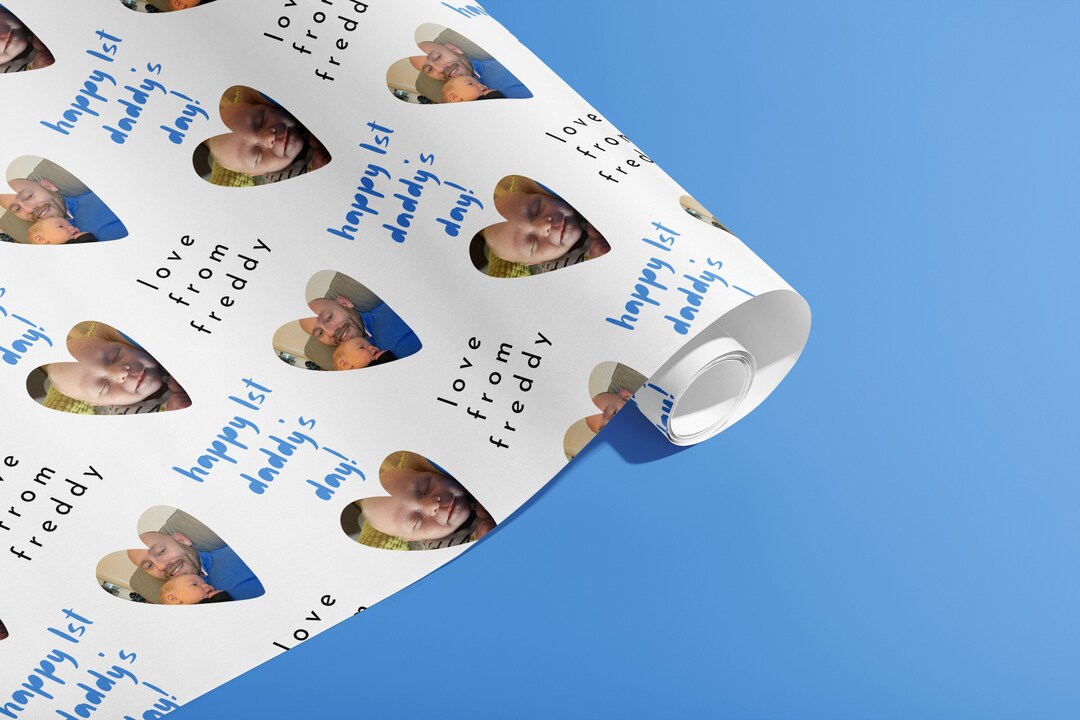 Personalised Fathers Day Gift Wrap, Names, Wrapping Paper, Pink ...