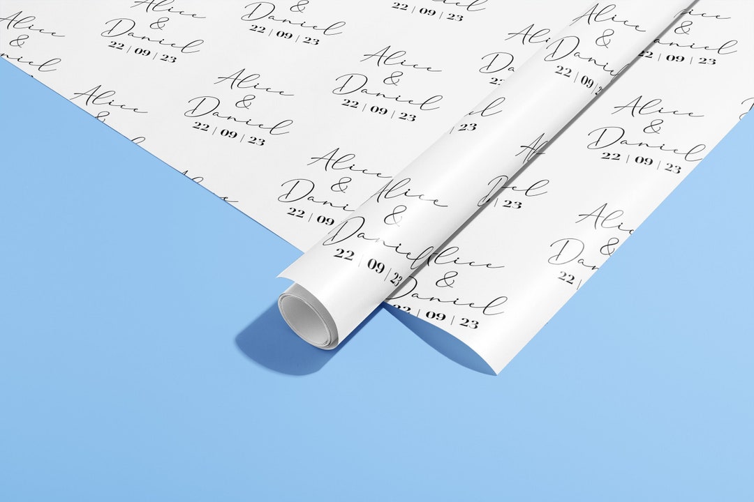 Personalised, Mr & Mrs, Surname, Wrapping Paper, Gift Wrap, Customised ...
