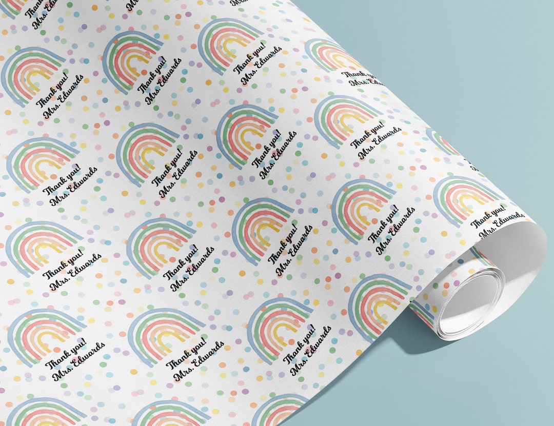 Personalised Teacher Wrapping Paper, Names, Gift Wrap, End of Year ...