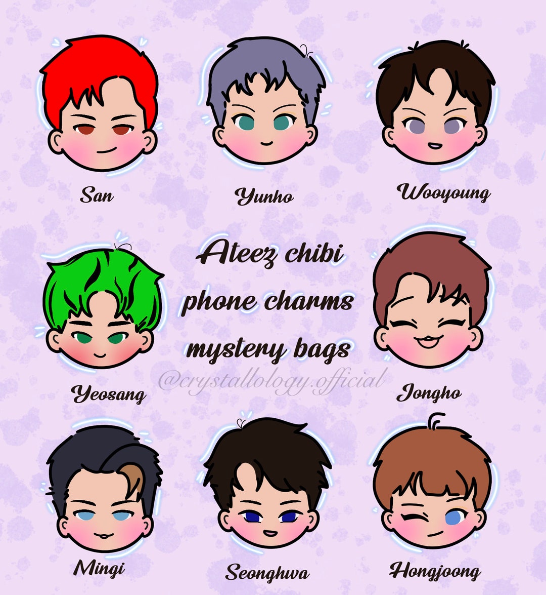 Mystery Bags ATEEZ Chibi Phone Charms - Etsy