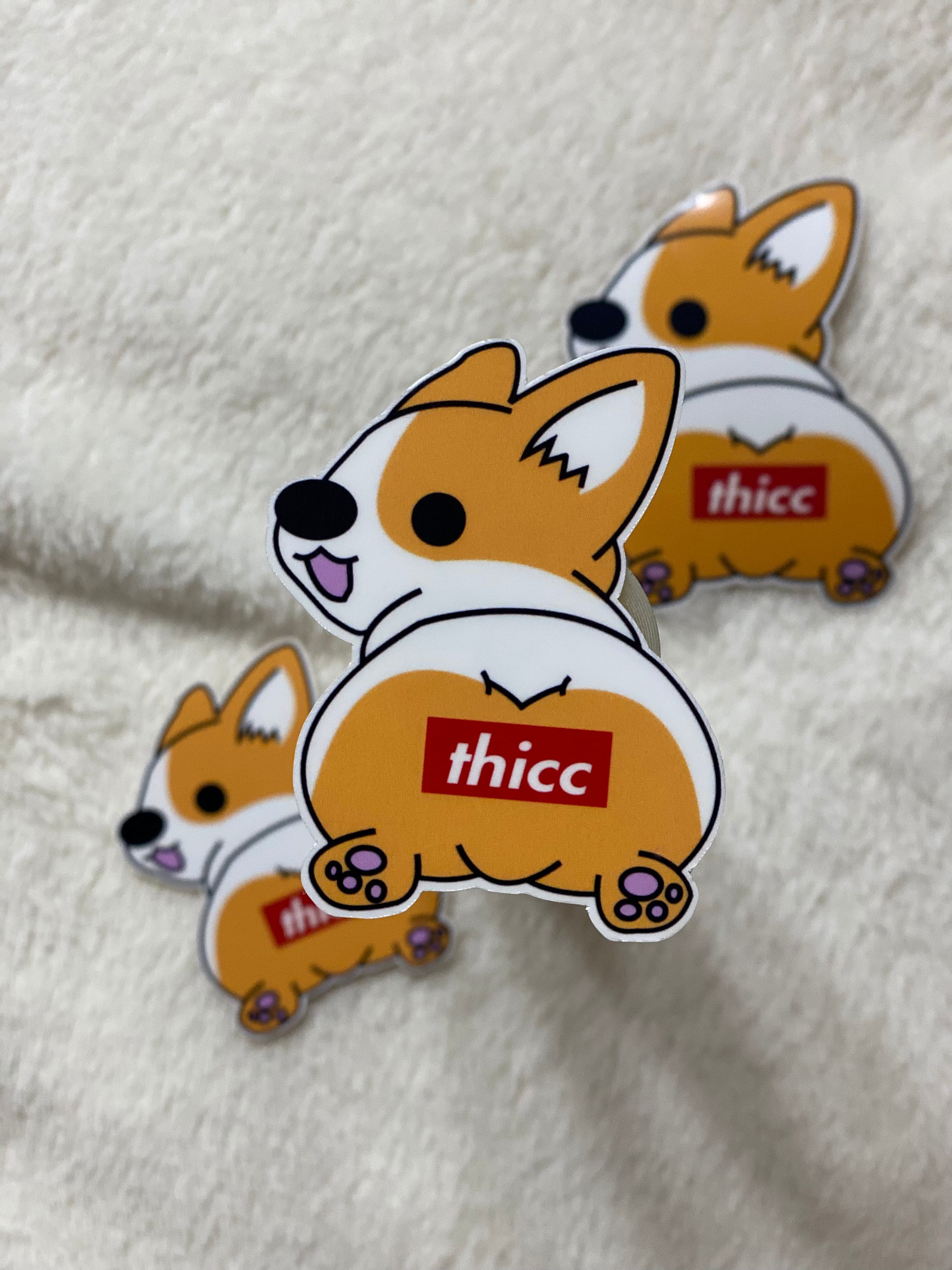 Adorable Thicc Corgi Vinyl Sticker Waterproof and Durable for Laptop ...