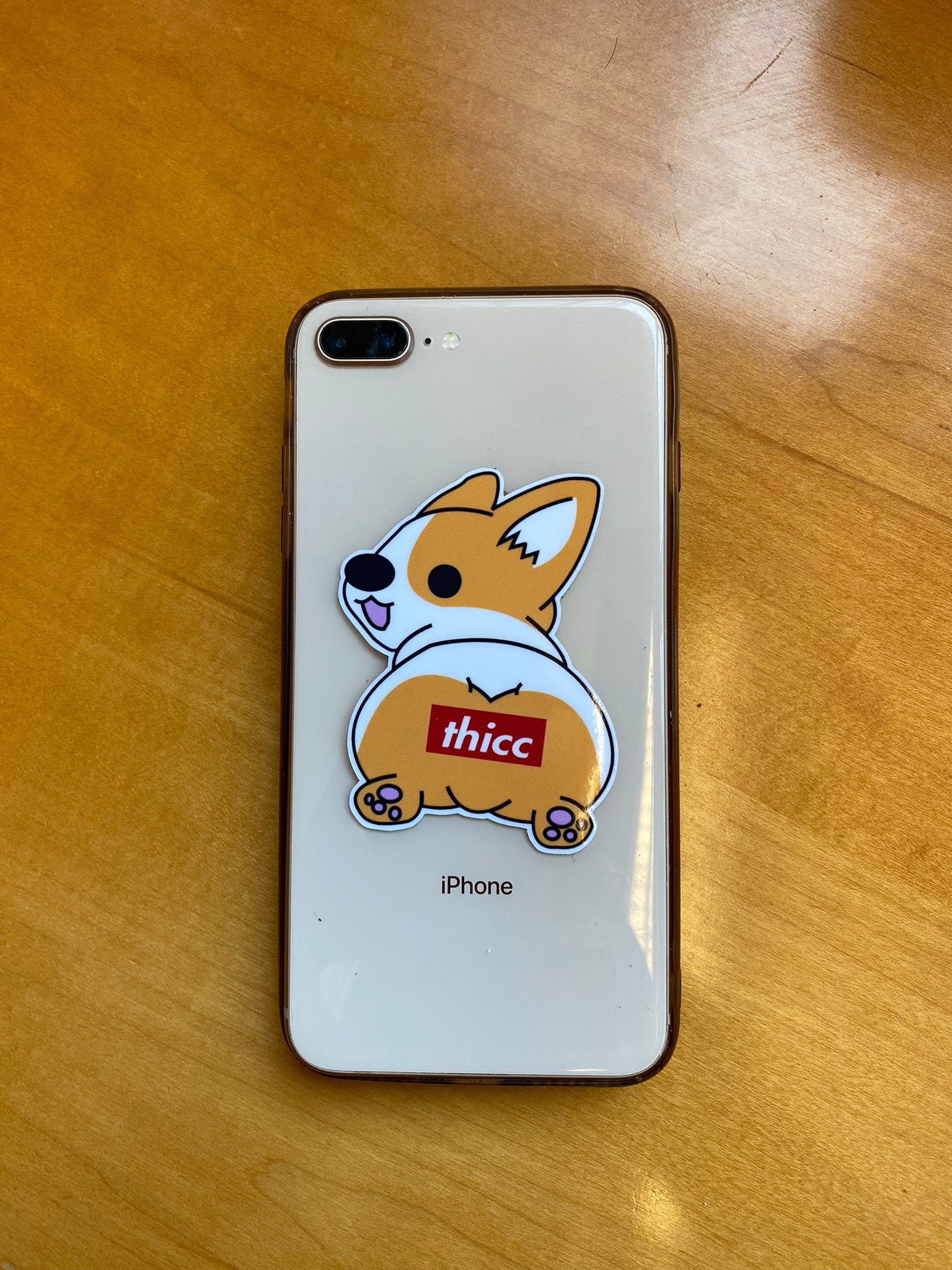Adorable Thicc Corgi Vinyl Sticker Waterproof and Durable for Laptop ...