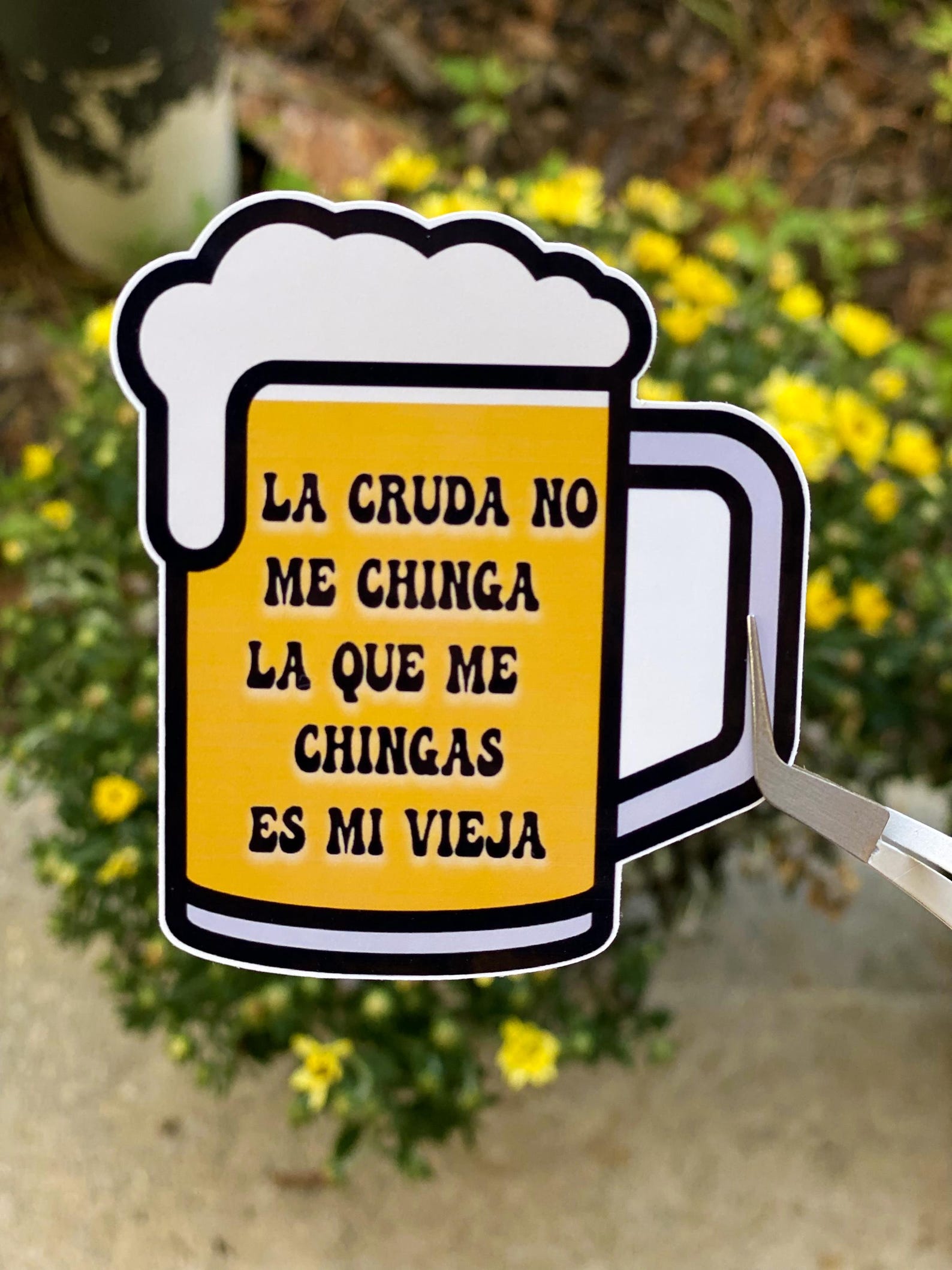 La Cruda No Me Chinga|| Funny Spanish Street Signs Holographic Sticker ...